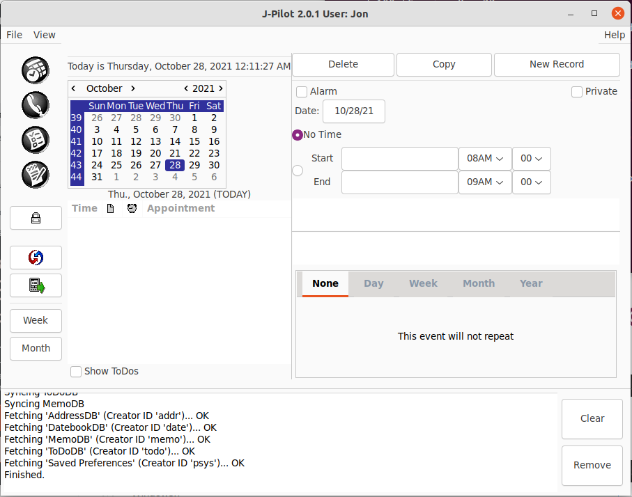 JPilot – Sync Your old Palm OS Device with Linux – Jon Reagan